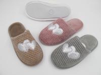 China Warm Comfortable Womens House Slippers With Trims On Top Memory Foam Sock for sale