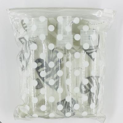China Cosmetic Personal Care Packaging PET Plastic Travel Set with Refillable Empty Bottles for sale