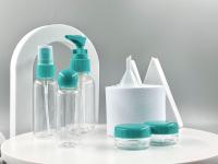 China 30ml 50ml 80ml PET Plastic Bottle with Pump Sprayer or Screw Cap and 10ml Cream Jar for sale
