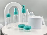 China 30ml 50ml 80ml PET Plastic Bottle with Pump Sprayer or Screw Cap and 10ml Cream Jar for sale
