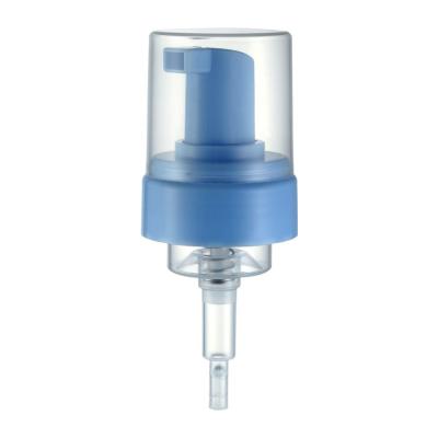 China Sample Provided Freely 42/410 Foam Pump Blue Liquid Soap Pump for Hand Wash Bottles for sale