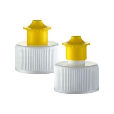 China Plastic Bottle Cap 28/410 Push-Pull Cap for Liqui Bottle Custom Order for sale