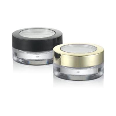 China PS Material Structure 5ml Cosmetic Packaging Clear Amber Black Plastic Cream Jar with Lid for sale