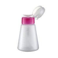 China Highly OEM/ODM 100ml/180ml Nail Polish Remover Plastic Bottle with Press Pump Flip Top Cover for sale