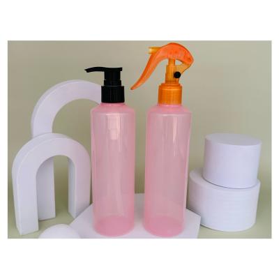 China Personal Care Industrial Popular Pink PET Bottle Plastic Shampoo Bottle for Hair Conditioner for sale
