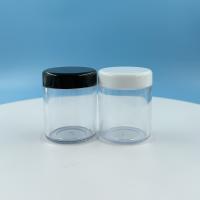 China 30g Transparent Cream Jar with Black Lid Volume 20ml 30ml 50ml Durable PS Plastic Jar for sale
