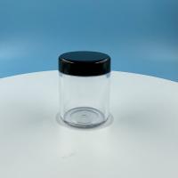 China 30g Transparent Cream Jar with Black Lid Volume 20ml 30ml 50ml Durable PS Plastic Jar for sale