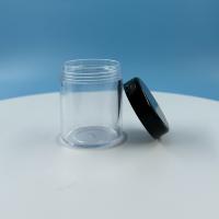 China 30g Transparent Cream Jar with Black Lid Volume 20ml 30ml 50ml Durable PS Plastic Jar for sale