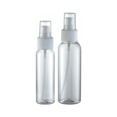 China 60ml 120ml Round Spray Pump Bottle 2oz Transparent Plastic PET Spray Pump Bottle for sale