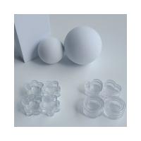 China PS Base Material 4ml Mini Cream Jar with Lid Portable Plastic Clear Jar Flower Shape for sale