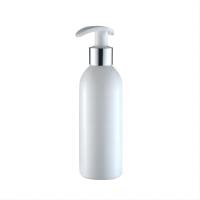 China 180ml/200ml/250ml Capacity Round Shoulder Cylinder PET Plastic Bottles with Lotion Pumps for sale