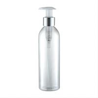 China 180ml/200ml/250ml Capacity Round Shoulder Cylinder PET Plastic Bottles with Lotion Pumps for sale