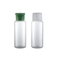 China Transparent PETG Collar 100ml Clear Plastic Bottle with Custom Color and Cap for sale