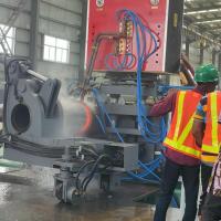 China Installed In Russia Nigeria Hydraulic Pipe Induction Bending Machine Big Bending Radius Hot Bender for sale