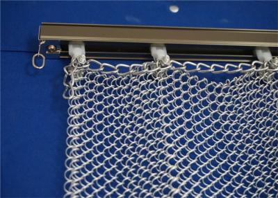 China Exhibition Hall Decorative Metal Coil Curtain Product 1.2mm 5*5mm for sale