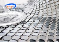 China 6mm Woven Metal Sequin Mesh Fabric 45*150cm For Table Cloth for sale