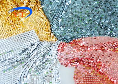 China 3mm Sequin Mesh Fabric Cloth Garment metallic mesh fabric 45*150cm for sale