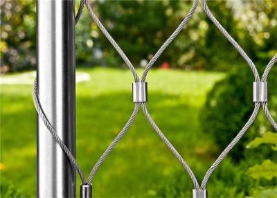 China 7 X 19 Light Architectural Wire Mesh / Ferruled X Tend Steel Mesh 80x80mm for sale
