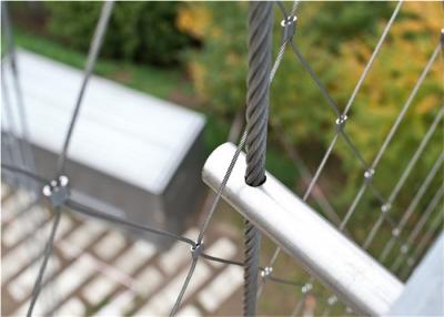 China Corrosion Resistant Stainless Steel Wire Rope Fence / 80mm Woven Wire Mesh Balustrade for sale