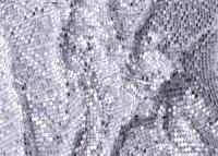 China Metallic Sequin Mesh Fabric 3mm Silver Sequin Dress 45*150cm SGS for sale