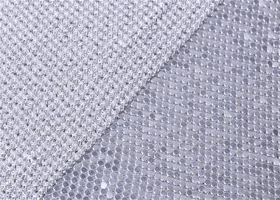 China Metallic Sequin Mesh Fabric 3mm Silver Sequin Dress 45*150cm SGS for sale