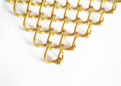 China 1.5mm Metal Coil Drapery Curtain  SS 304 Hanging Mesh Fireplace Screens 5x5mm for sale