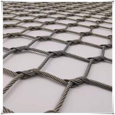 China 50mm Zoo Wire Mesh Strong Flexible Stainless Steel Knotted Animal Enclosure Fence for sale