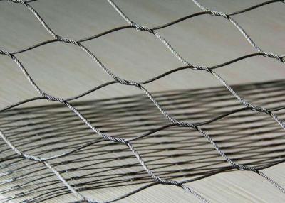 China Soft Flexible 80x80mm Stainless Steel Rope Mesh At Animal Enclosure Zoo Fence Bird Aviary for sale