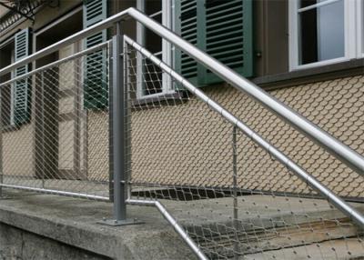 China Flexible Lightweight Stainless Steel Ferrule Rope Mesh 2.0mm Stair Railing Infill For Protection for sale