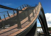 China 50mm 60mm Stainless Steel Rope Mesh Tensile Elevated Walkway Railing for sale