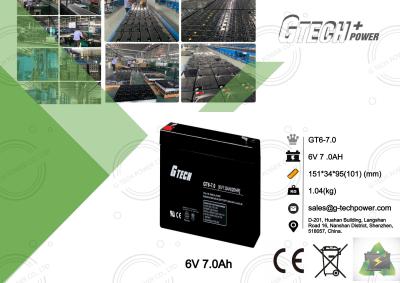 China 1.04KG sealed maintenance free rechargeable battery 6v 7ah For Alarm System for sale