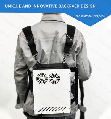 China Metal Rust Surface Paint Fiber Laser Cleaning Machine with Backpack Design for sale
