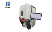 China 30W Enclosed Big Workbench Stainless Steel Laser Marking Machine For Metals for sale