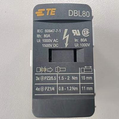 China TE Connectivity DBL80 80A DIN Rail Power Distribution Block 1SNL308010R0000 1000V AC 1500V DC for sale