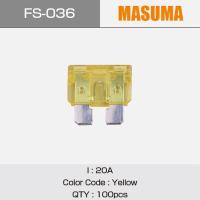 China Compact 20A Yellow 100 pcs MASUMA Safety System Clip Fuses 90982-09004 MS810967 URJ201L for sale
