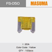 China Low Breaking Capacity 20A Yellow 100 pcs MASUMA Auto Parts Fuses Clip for FS-050 Now for sale