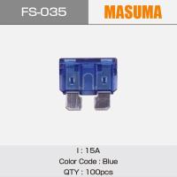 China MASUMA Truck Mini Fuses flag standard 15A Blue 100 pcs FS-035 7.3*7.3*4.7cm 98200-31500 for sale