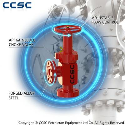 China Tungsten Carbide Trim Adjustable Choke Valve Abrasive Sand Service API 6A 2 1/16 Inch 15000psi Corrosion Resistant for sale