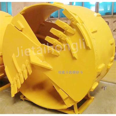 China Soil Layer And Rock Layer Bucket Auger With Bullet Teeth Or Flat Teeth for sale