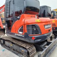 China Used DOOSAN DX60 Excavator 2016 0.21m³ Bucket 6 Ton Operating Weight Excellent Efficiency for sale