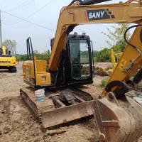 China Sany SY75C 7 Ton Used Tracked Excavator 2016 95% Condition 0.32m3 Bucket for sale