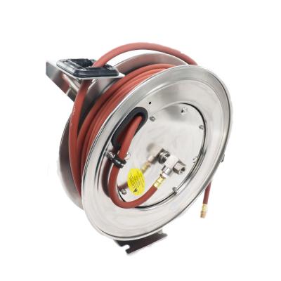 China 15m/20m/25m/30m Capacity Retractable Hose Reel Manual/Automatic/Motorized Black/Blue/Red for sale