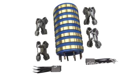 China Custom 8 Ring Carbon Brush Slip Ring Assembly 80mm Outer Diameter for Crane Machinery for sale