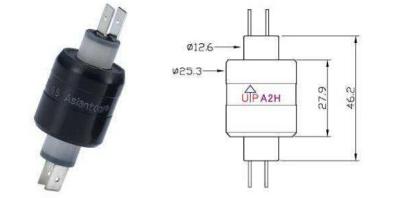 China Gigabit Ethernet Mercury Slip Ring 2 Poles 30A 1800RPM 25.3mm OD CE FCC for sale