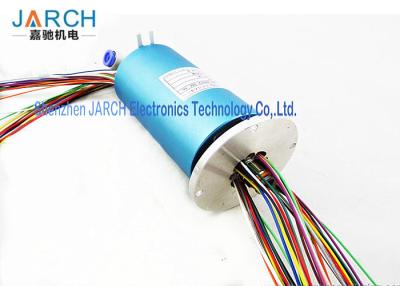 China Blue Hybrid Slip Rings 2-36 Circuits Sealed Air Rotary Joint 5A Power 300RPM 6mm Bore for sale