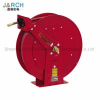China JARCH 100 ft Heavy Duty Dual Pedestal Retractable Hose Reel with Long Life Drive Spring for Grease for sale