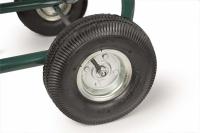 China 4 Wheel Steel Garden Hose Reel Cart 350 Feet Weather Resistant Non Slip Handle for sale
