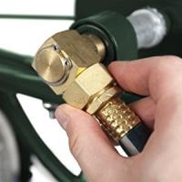 China 4 Wheel Steel Garden Hose Reel Cart 350 Feet Weather Resistant Non Slip Handle for sale