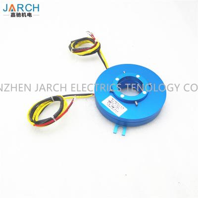 China Through Bore Pan Cake Slip Ring ID 12.7mm 0.5'' Silver Plated Copper Lead Wire for sale