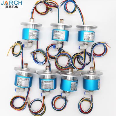 China Military Electro Pneumatic Rotary Union 6 Rings 5A Slip Rings 10mm Air Pipe 50RPM for sale
